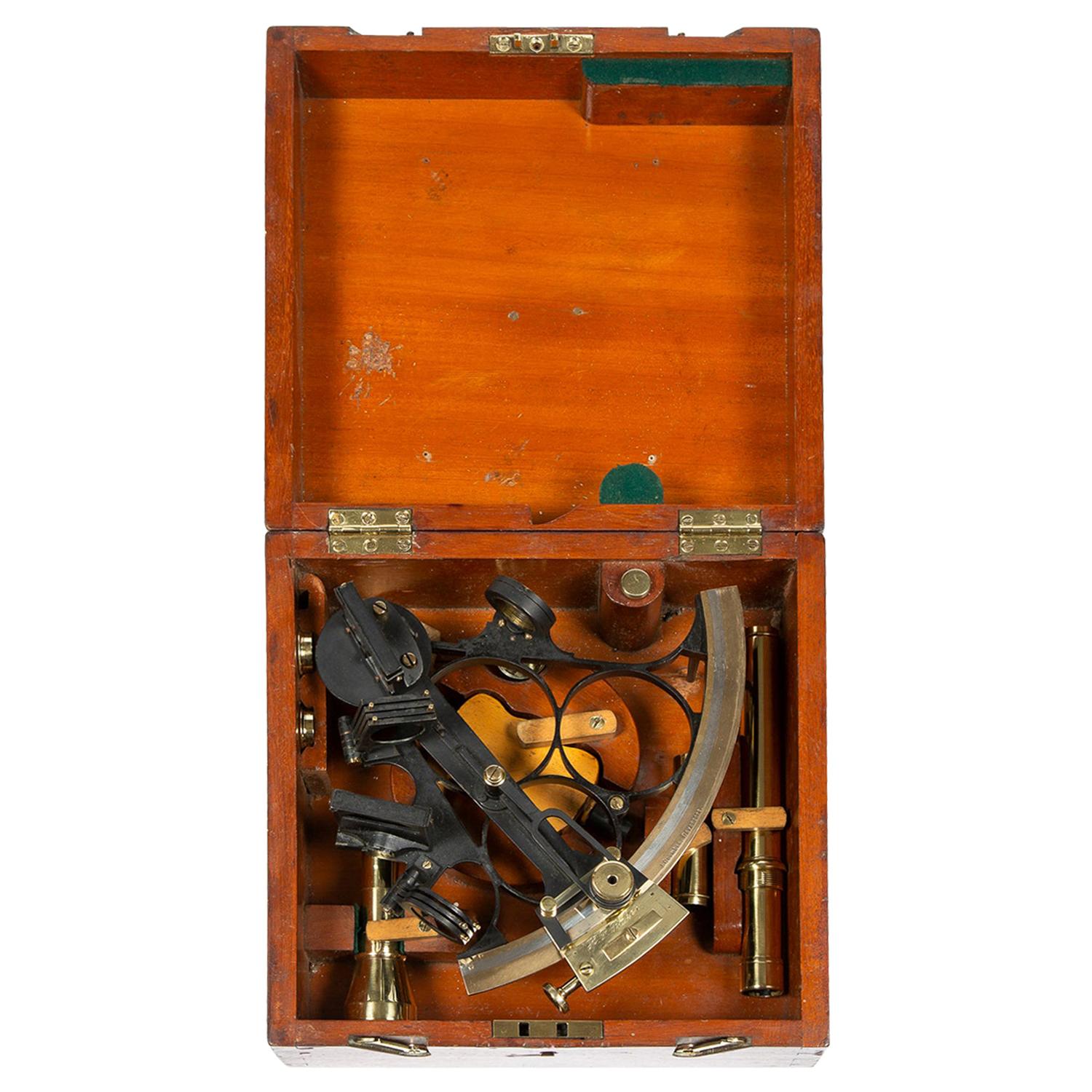 Estate Marine Sextant Signed "Cook Hull," London in Original Case ...