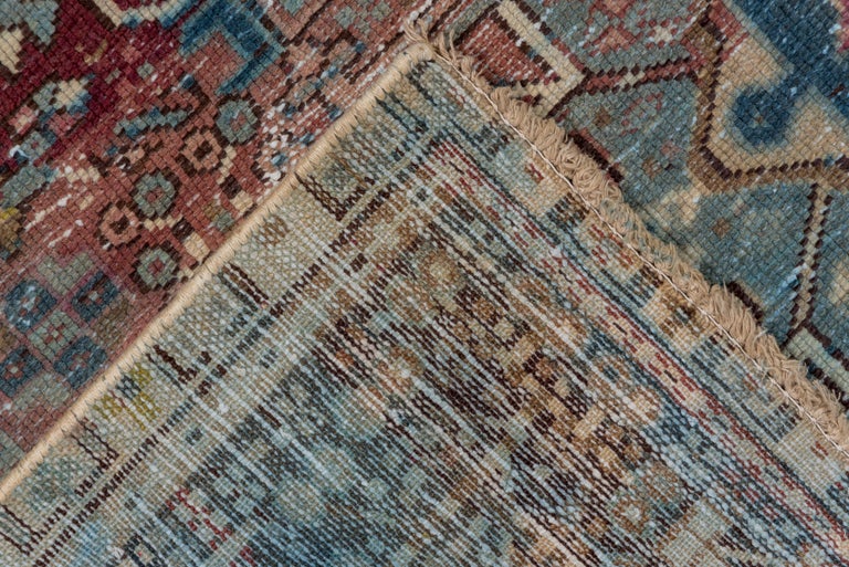 Shabby Chic Antique Persian Karaje Scatter Rug, Burgundy Field with ...