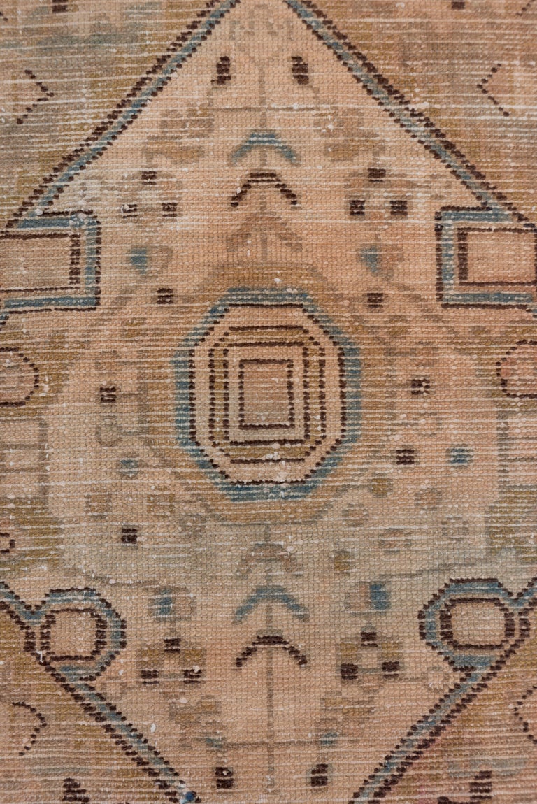 Shabby Chic Persian Hamadan Scatter Rug, Neutral Palette and Blue ...