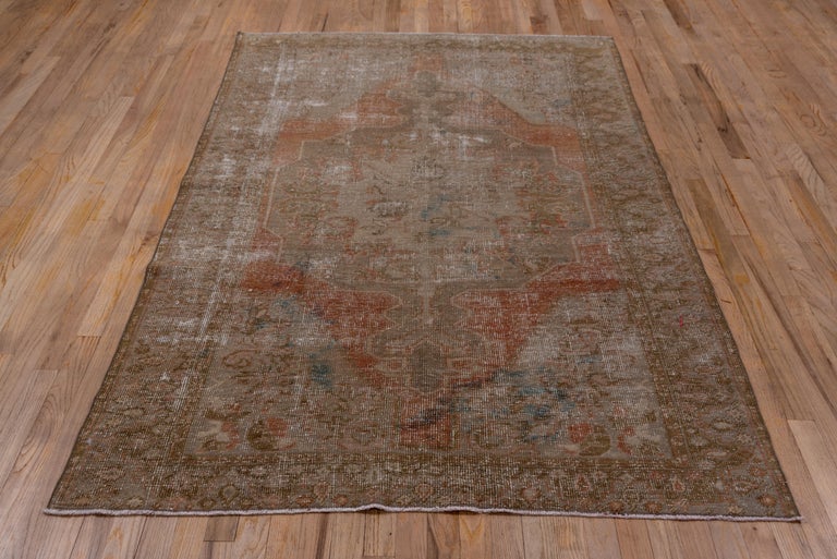 Shabby Chic Turkish Oushak Rug, Orange Field For Sale at 1stDibs