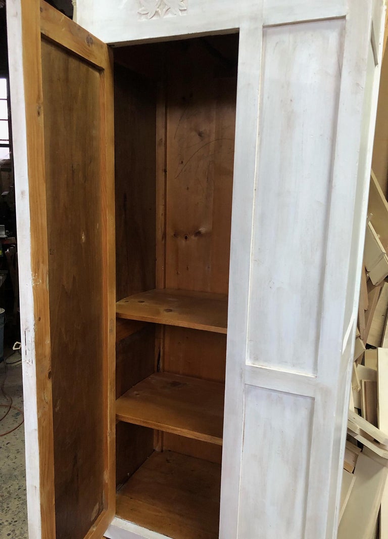 Shabby White One-Door Wardrobe with Drawer, Rod and Internal Shelves ...