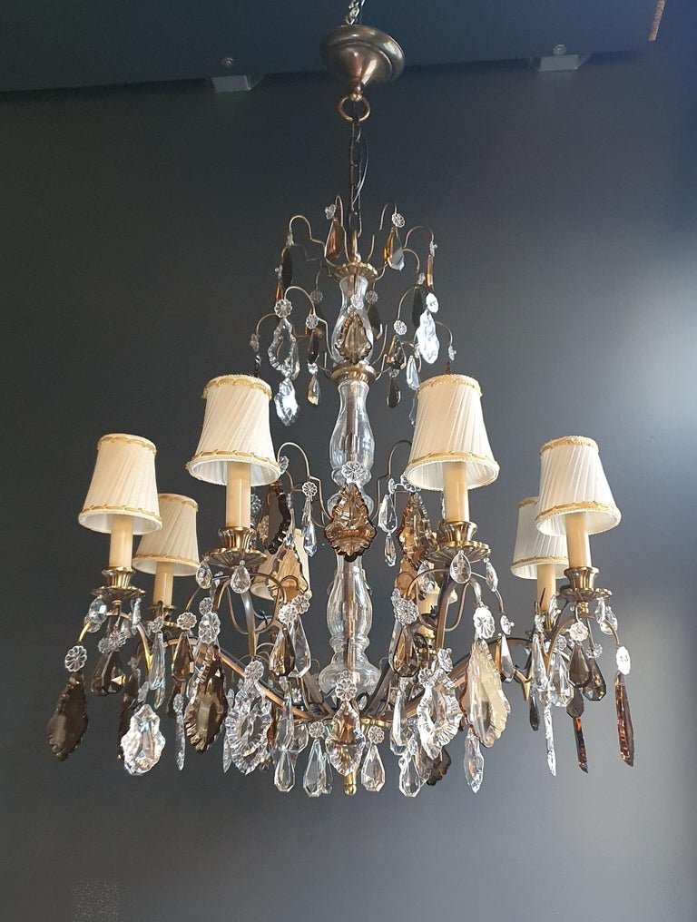Shades Chandelier Crysatal Glass Candelabrum Brass Bronze Antique Luis ...