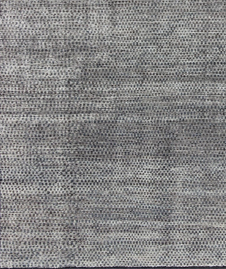 Modern Design Distressed rug in shades of gray, Charcoal and White with ...
