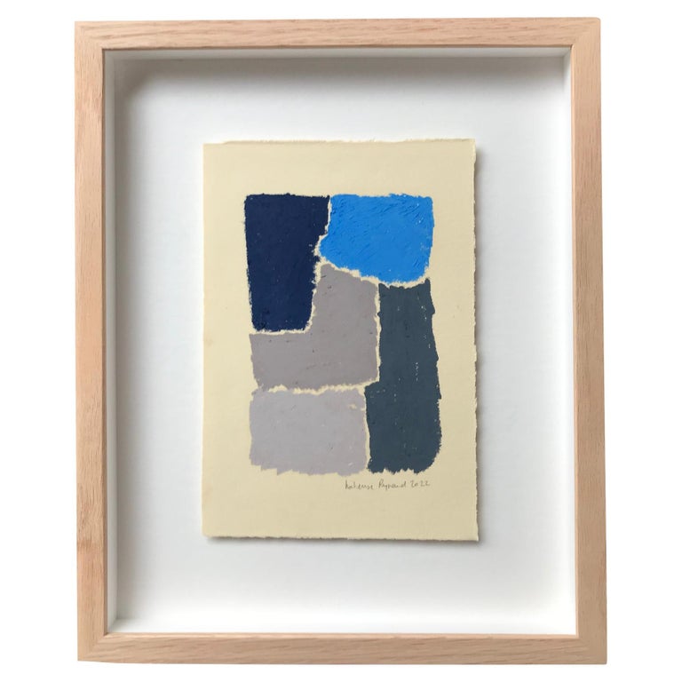 Shades of Grey and Blue Abstract Painting, France, Contemporary For ...