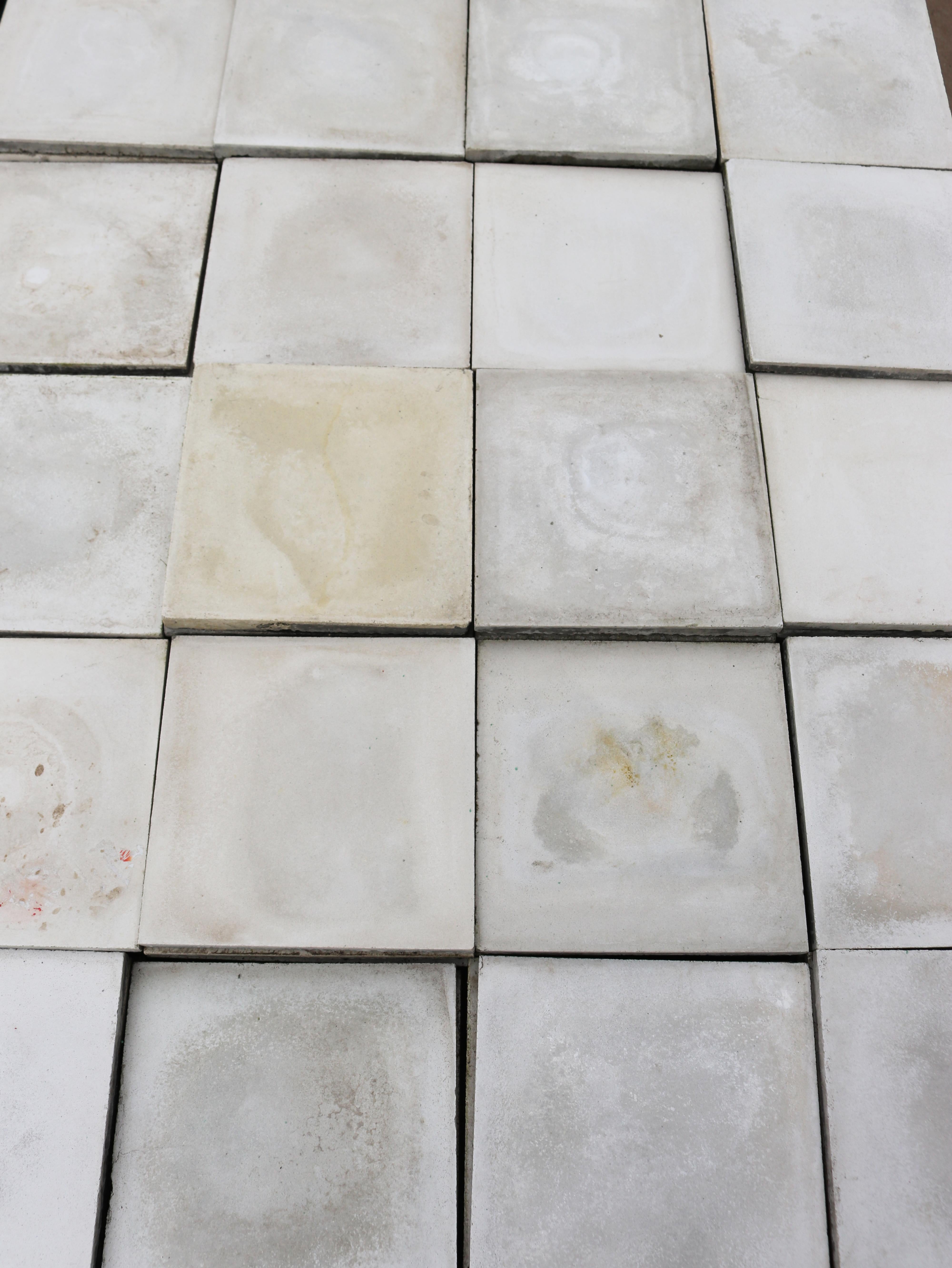 Reclaimed Shades of White Cement Floor Tiles 7.6 m2 at 1stDibs | white ...