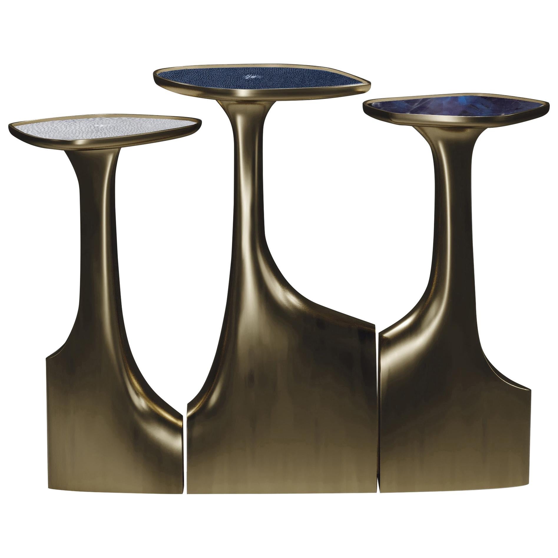 Handcrafted Dickinsonia Stacking Tables Triptych in Bronze in Stock For ...