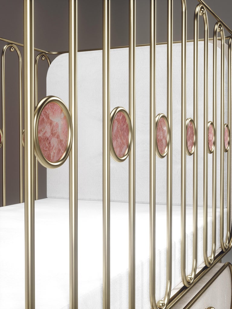 Shagreen Baby Crib with Brass Accents by Kifu Paris For Sale at 1stDibs ...
