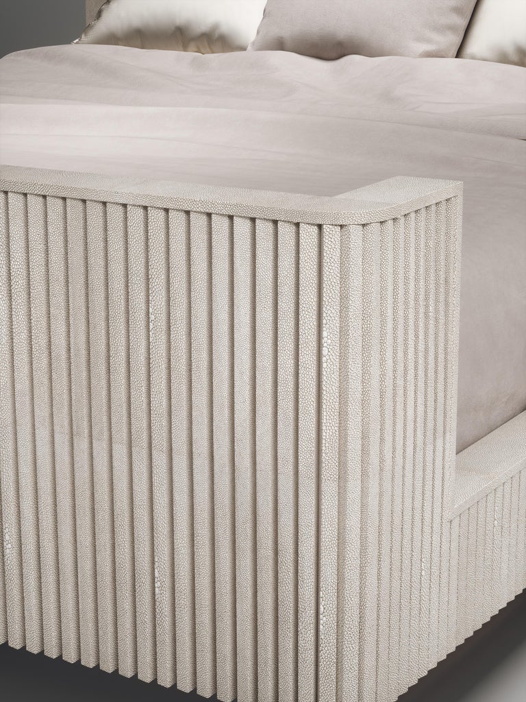 Shagreen Bed Frame with Geometric Fluted Details by R&Y Augousti For ...