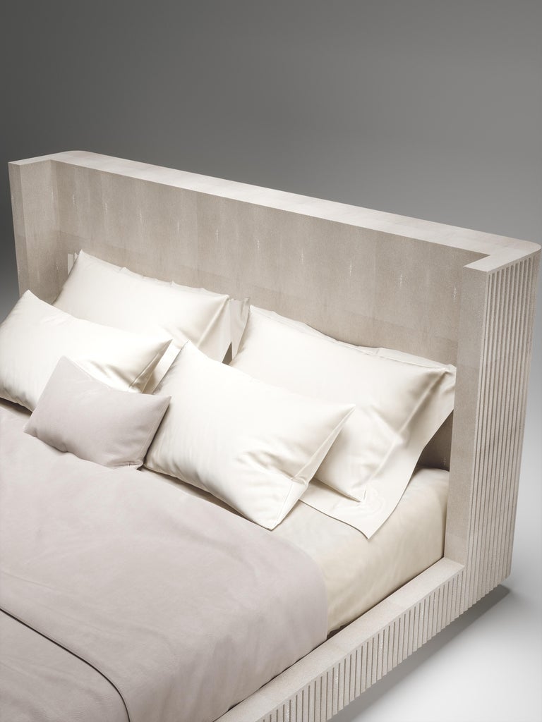Shagreen Bed Frame with Geometric Fluted Details by R&Y Augousti For ...