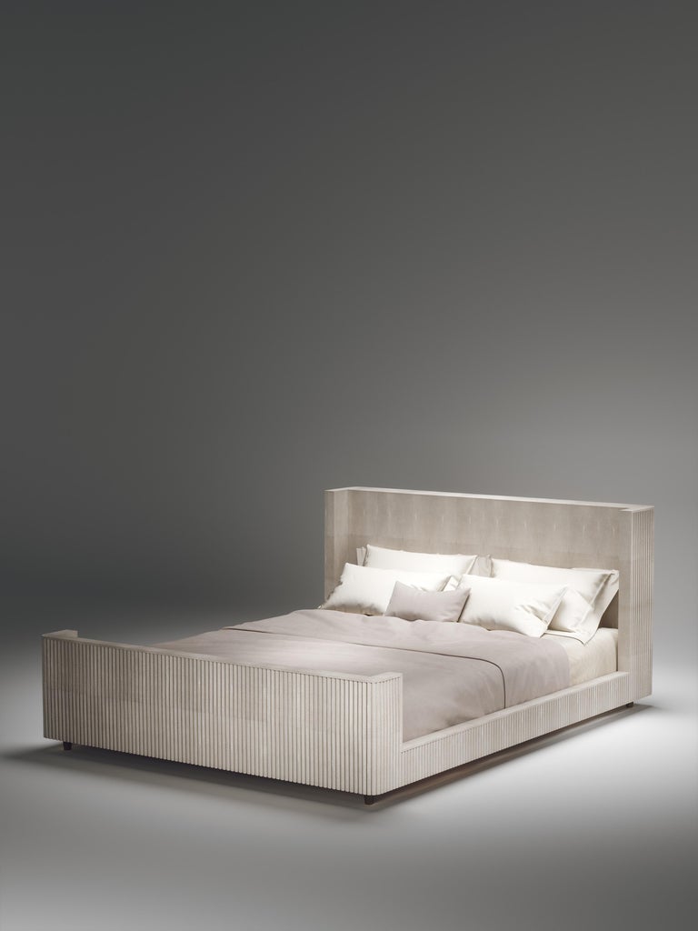 Shagreen Bed Frame with Geometric Fluted Details by R&Y Augousti For ...