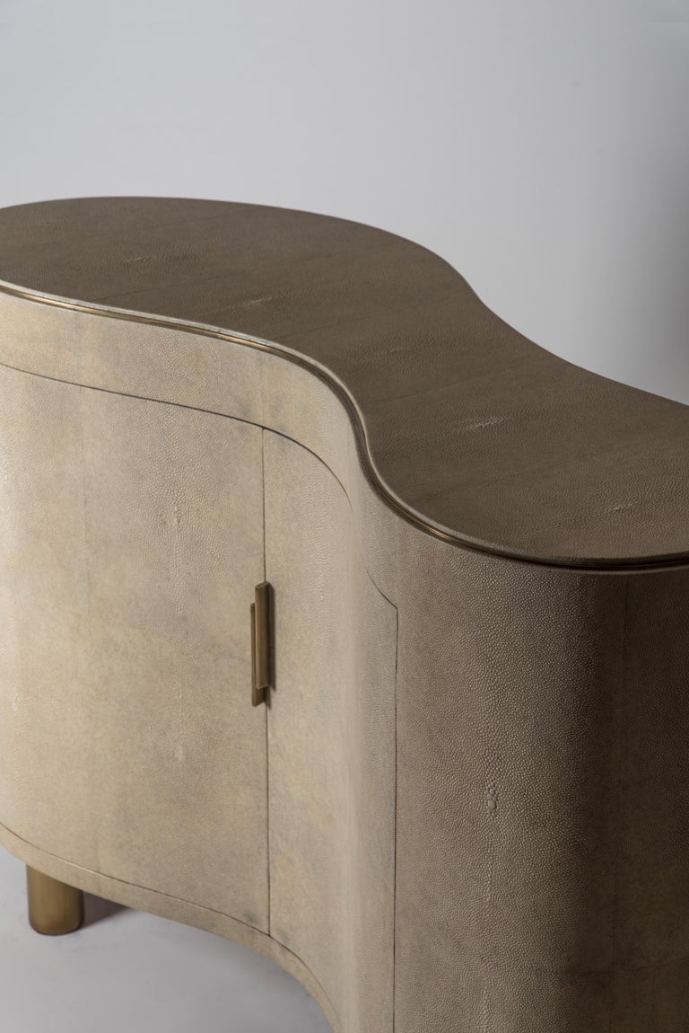 Shagreen Commode Bar with Bronze-Patina Brass by Kifu Paris For Sale at ...