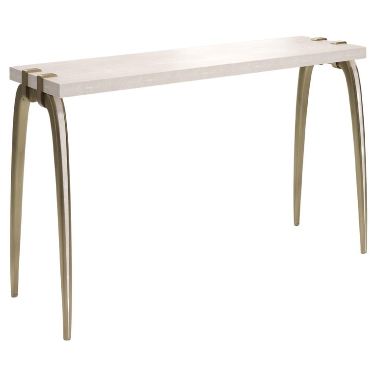 Shagreen Console Table with Bronze-Patina Brass Details by R&Y Augousti ...