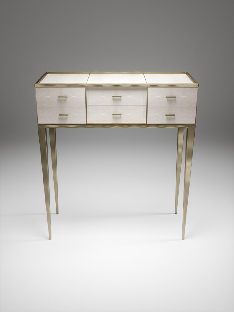Shagreen Console with Bronze-Patina Brass Accents by R and Y Augousti ...