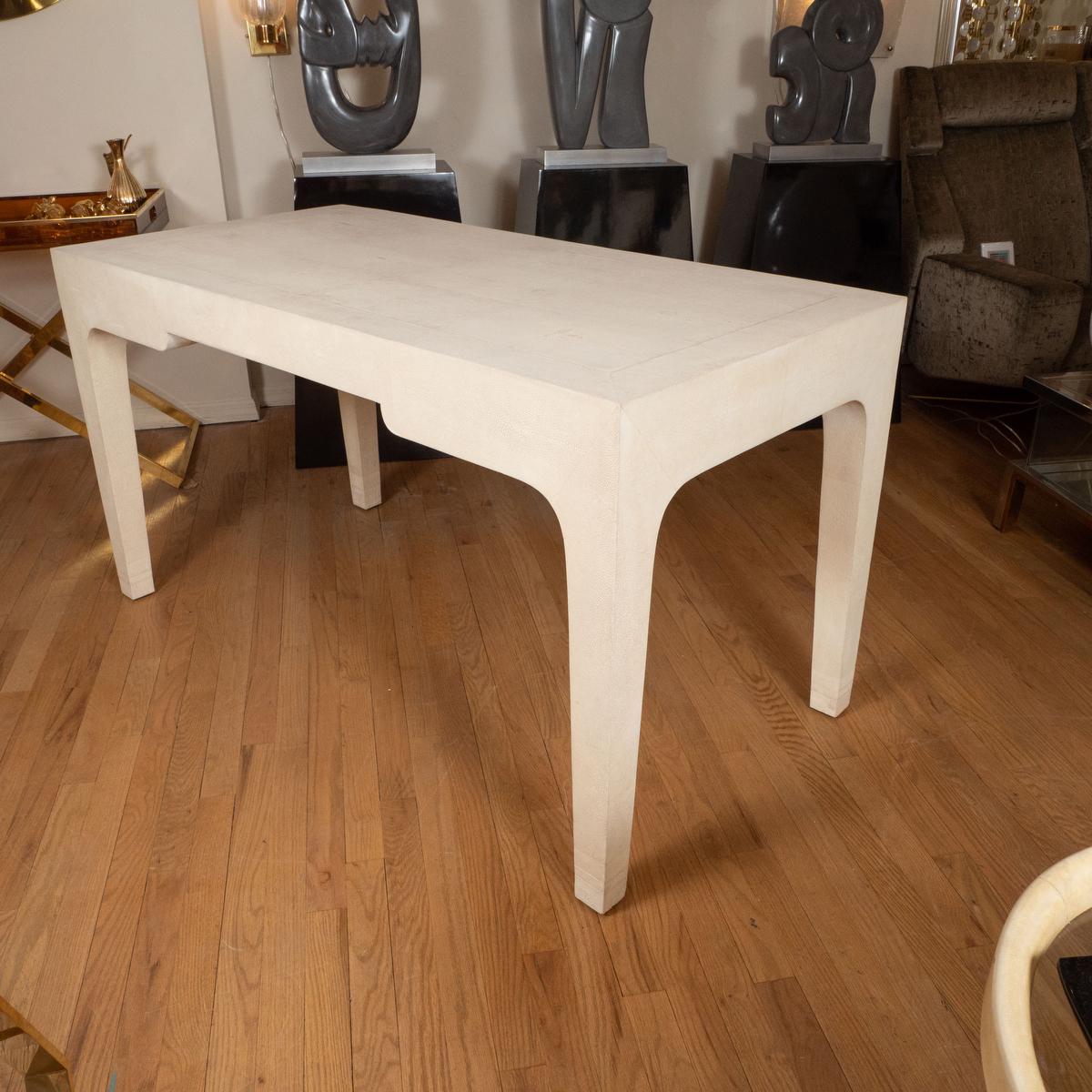Shagreen Desk by Karl Springer, Signed For Sale at 1stDibs