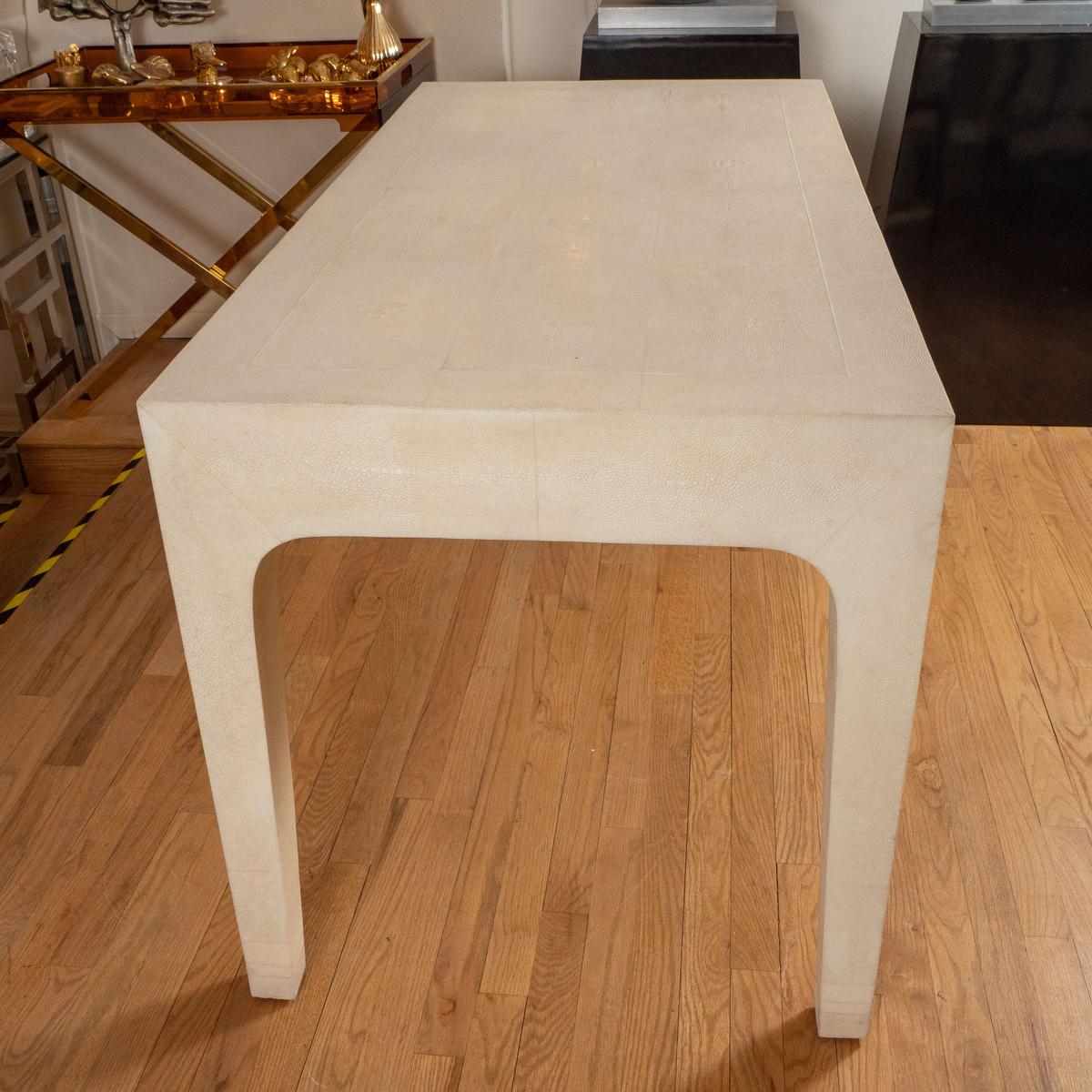 Shagreen Desk by Karl Springer, Signed For Sale at 1stDibs