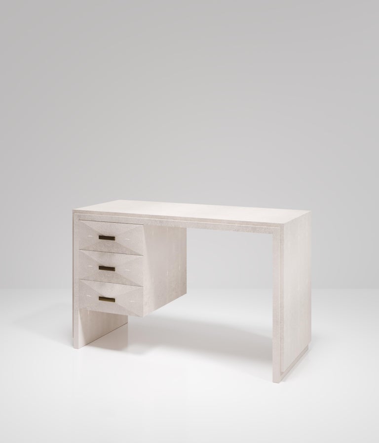 Shagreen Desk with Bronze-Patina Brass Details by R&Y Augousti For Sale ...