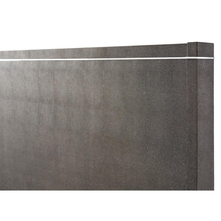 Shagreen Embossed Modern Bed, Cali King For Sale at 1stDibs