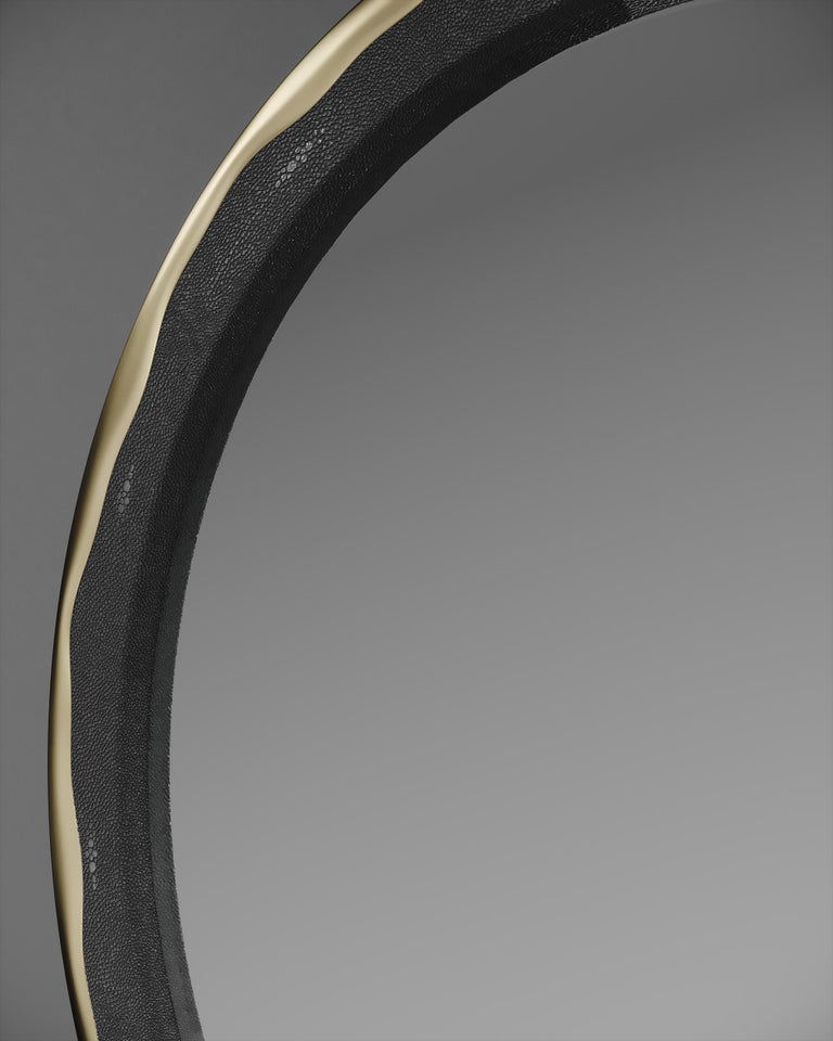 Shagreen Mirror with a Bronze-Patina Brass Frame by R&Y Augousti For ...