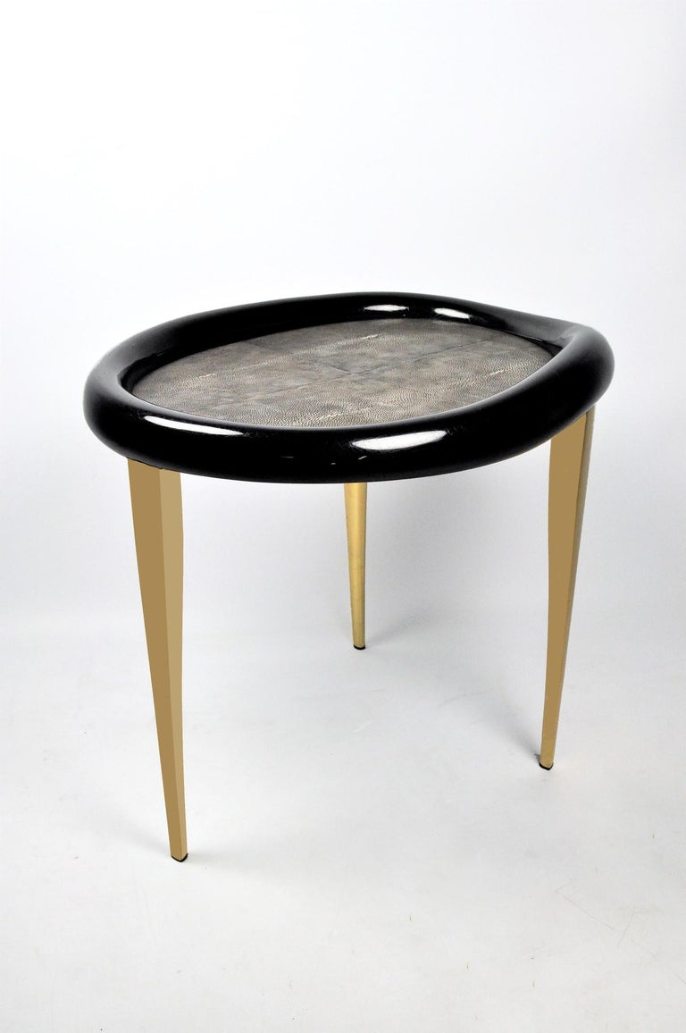 Shagreen Nesting Tables with Shell Marquetry and Parchment feet by ...