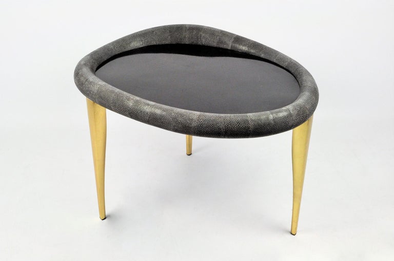 Shagreen Nesting Tables with Shell Marquetry and Parchment Feet by ...