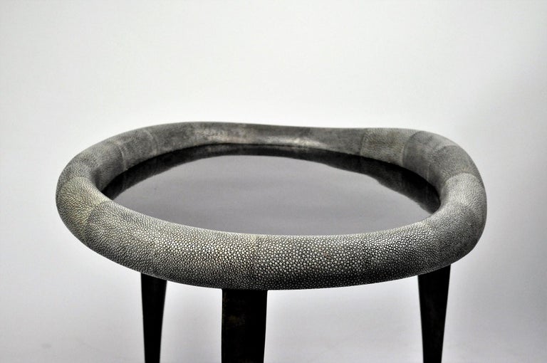 Shagreen Nesting Tables with Shell Marquetry and Parchment Feet by ...