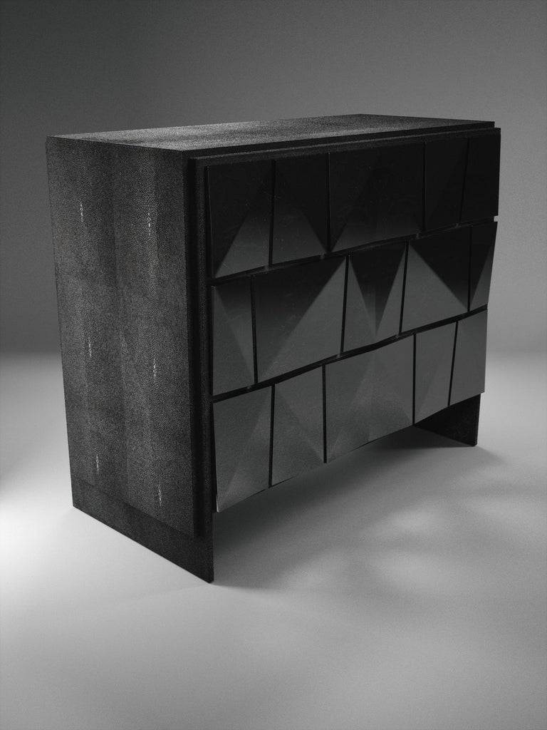 Shagreen Rhomboid Chest of Drawers by R&Y Augousti For Sale at 1stDibs