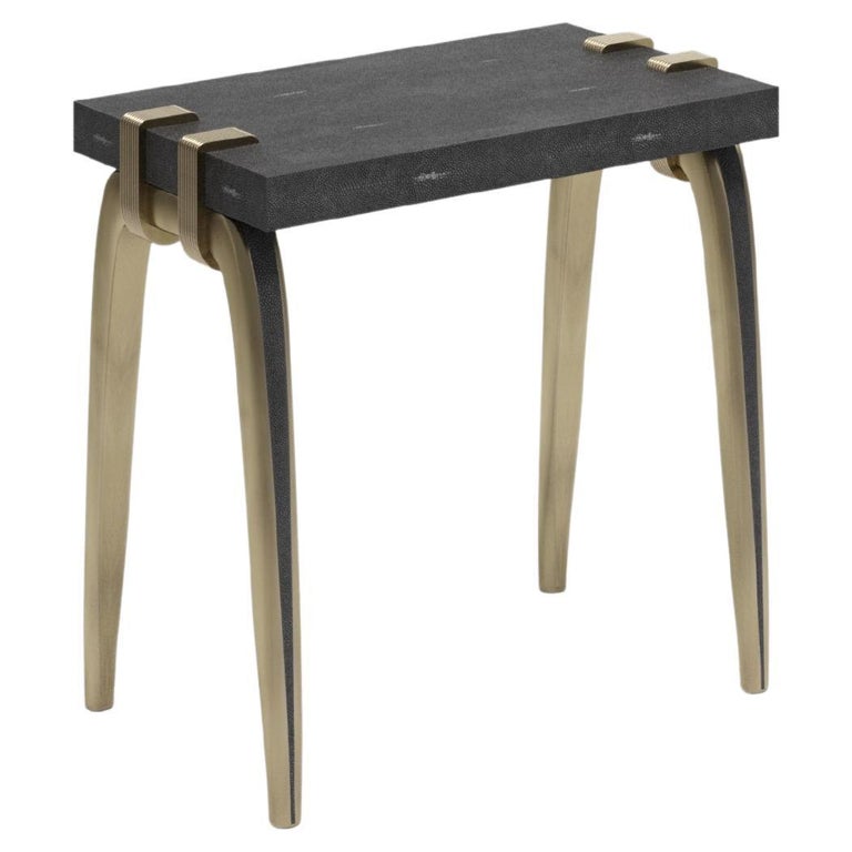 Shagreen Side Table with Bronze-Patina Brass Details by R&Y Augousti ...