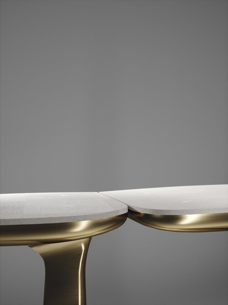 Shagreen Triptych Console with Bronze-Patina Brass Accents by R&Y ...