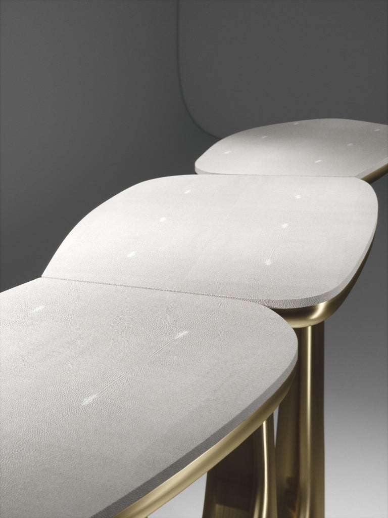 Shagreen Triptych Console with Bronze-Patina Brass Accents by R&Y ...