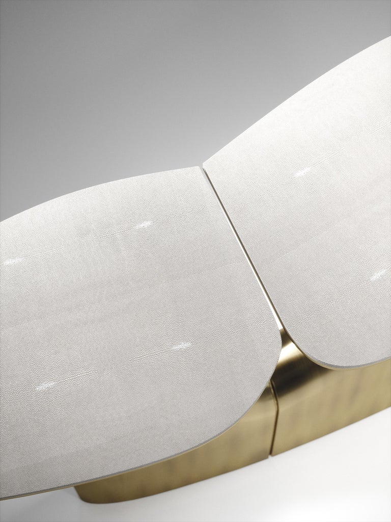 Shagreen Triptych Console with Bronze-Patina Brass Accents by R&Y ...