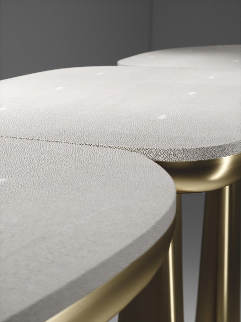 Shagreen Triptych Console with Bronze-Patina Brass Accents by R&Y ...