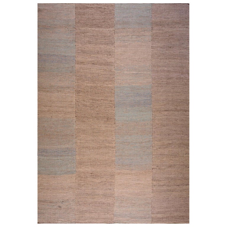 Contemporary Handwoven Wool Shaker Style Flat Weave Carpet ( 10' 2" x ...