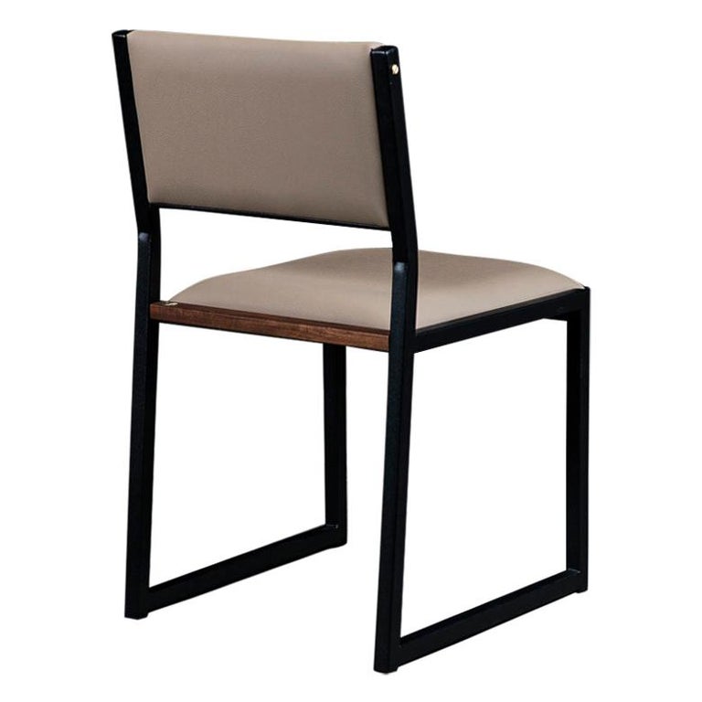 Shaker Modern Chair by Ambrozia, Solid Walnut, Black Steel, Sandle ...