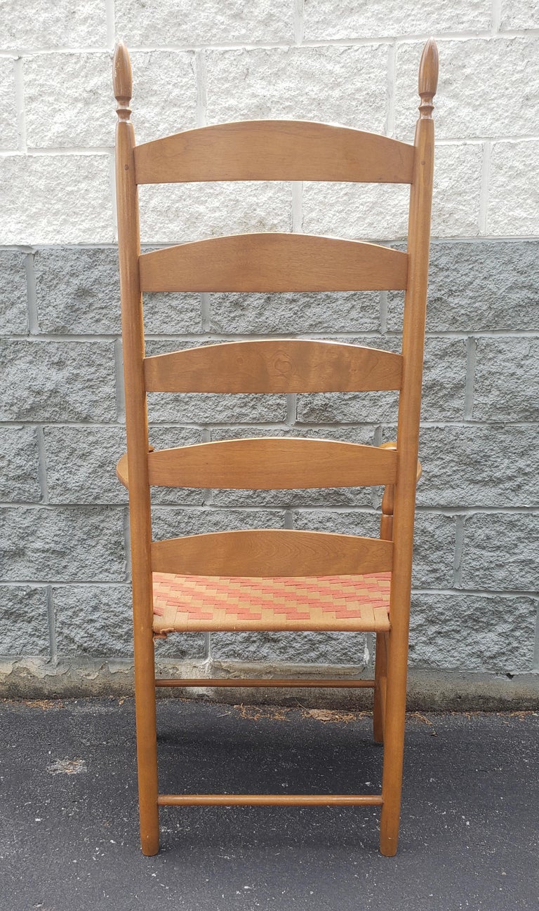 Shaker Vintage Maple Slat High Back Captain Chair with Webbed Seat For ...
