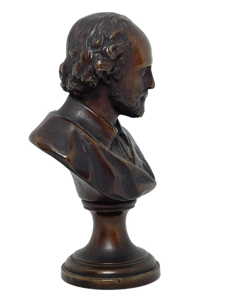 Shakespeare Bronze Bust Figurine Vienna Bronze Style, 1900s at 1stDibs