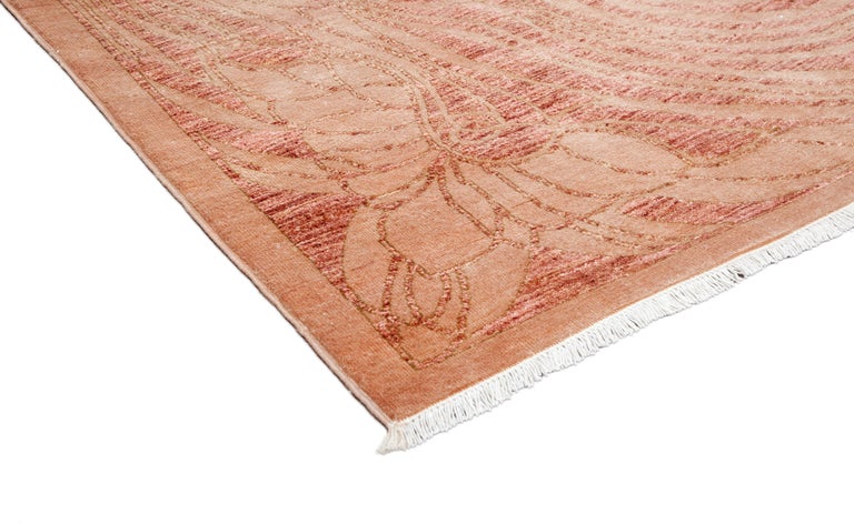 Shalimar Hand Knotted Area Rug in Rose Wool and Silk Blend at 1stDibs
