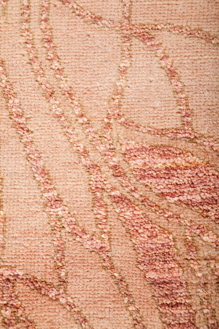 Shalimar Hand Knotted Area Rug in Rose Wool and Silk Blend at 1stDibs