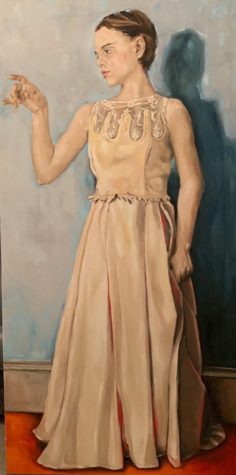 Shana Wilson - "Woman with a white dress - Large Figurative Oil On ...