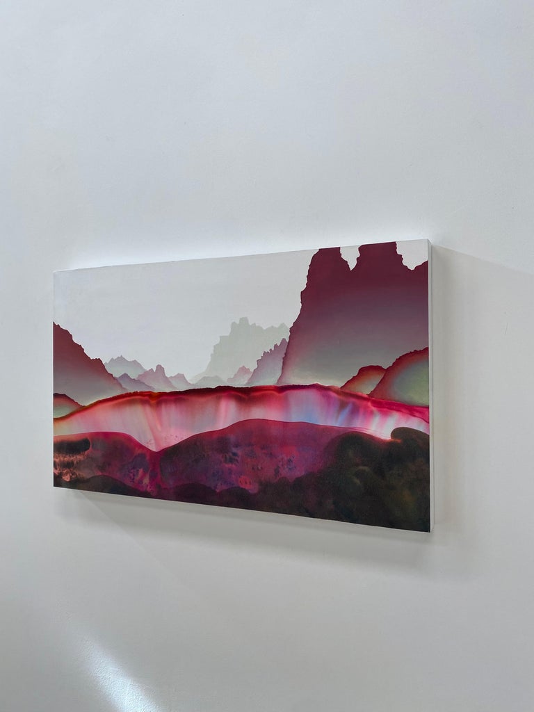 Shane McAdams - Ses Compliments, paysage abstrait horizontal, rose ...