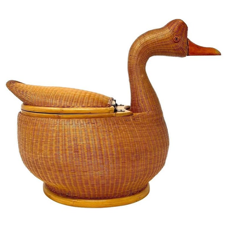 Shanghai Handicrafts Woven Split Bamboo Goose Box at 1stDibs