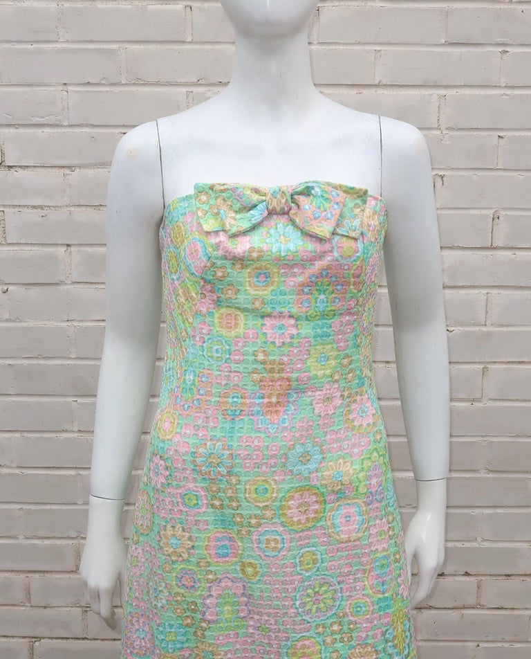 Shannon Rodgers for Jerry Silverman Floral Pique Strapless Dress, 1960 ...