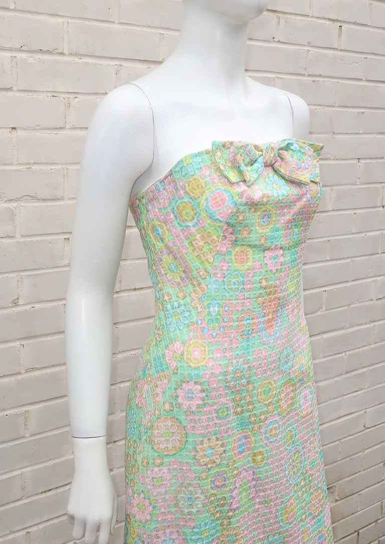 Shannon Rodgers for Jerry Silverman Floral Pique Strapless Dress, 1960 ...