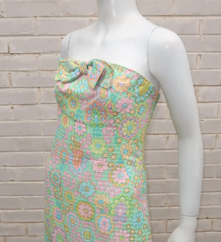 Shannon Rodgers for Jerry Silverman Floral Pique Strapless Dress, 1960 ...