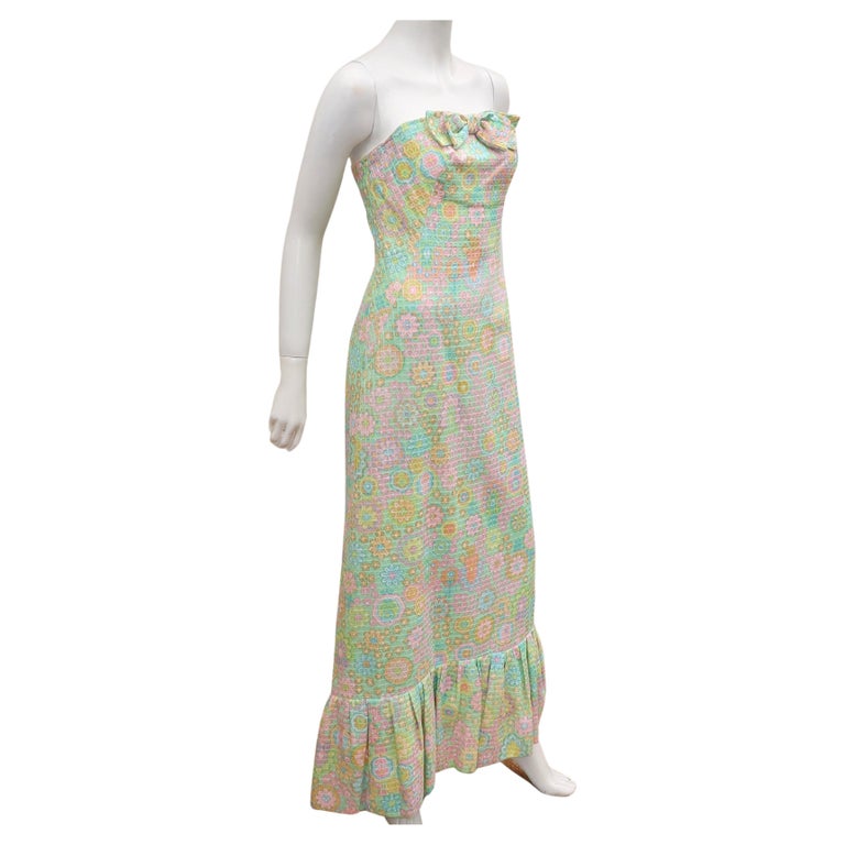 Shannon Rodgers for Jerry Silverman Floral Pique Strapless Dress, 1960 ...