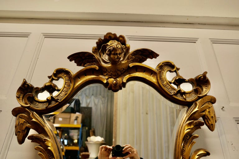 Shaped Rococo Style Gilt Wall Mirror For Sale at 1stDibs