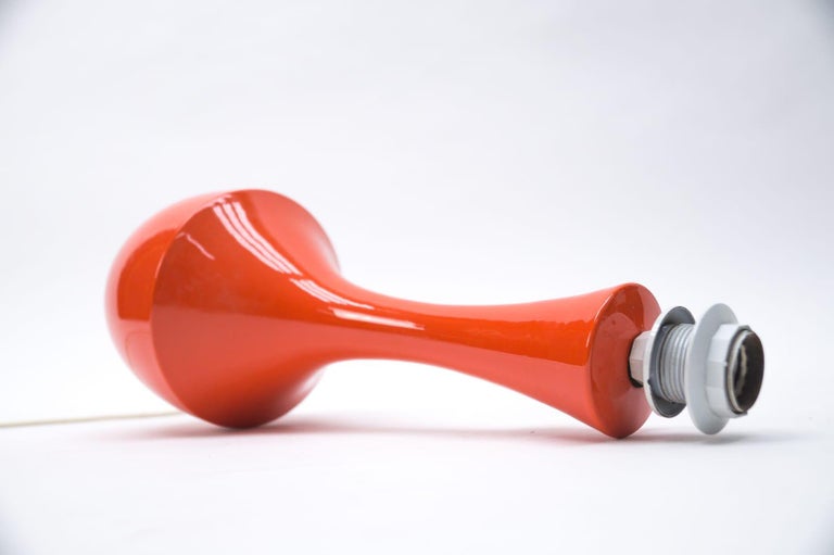Shapely Orange Ceramic Table Lamp, Made in Italy 1960s For Sale at 1stDibs
