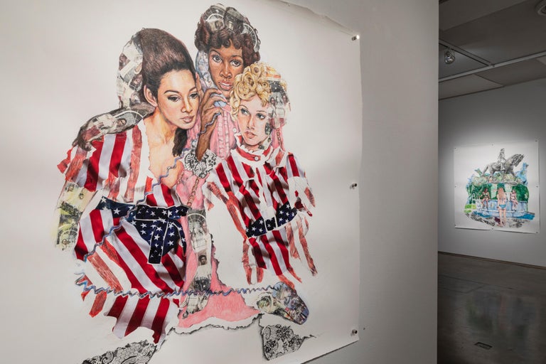 Sharon Shapiro - Receiver, surrealist mixed media work on paper ...