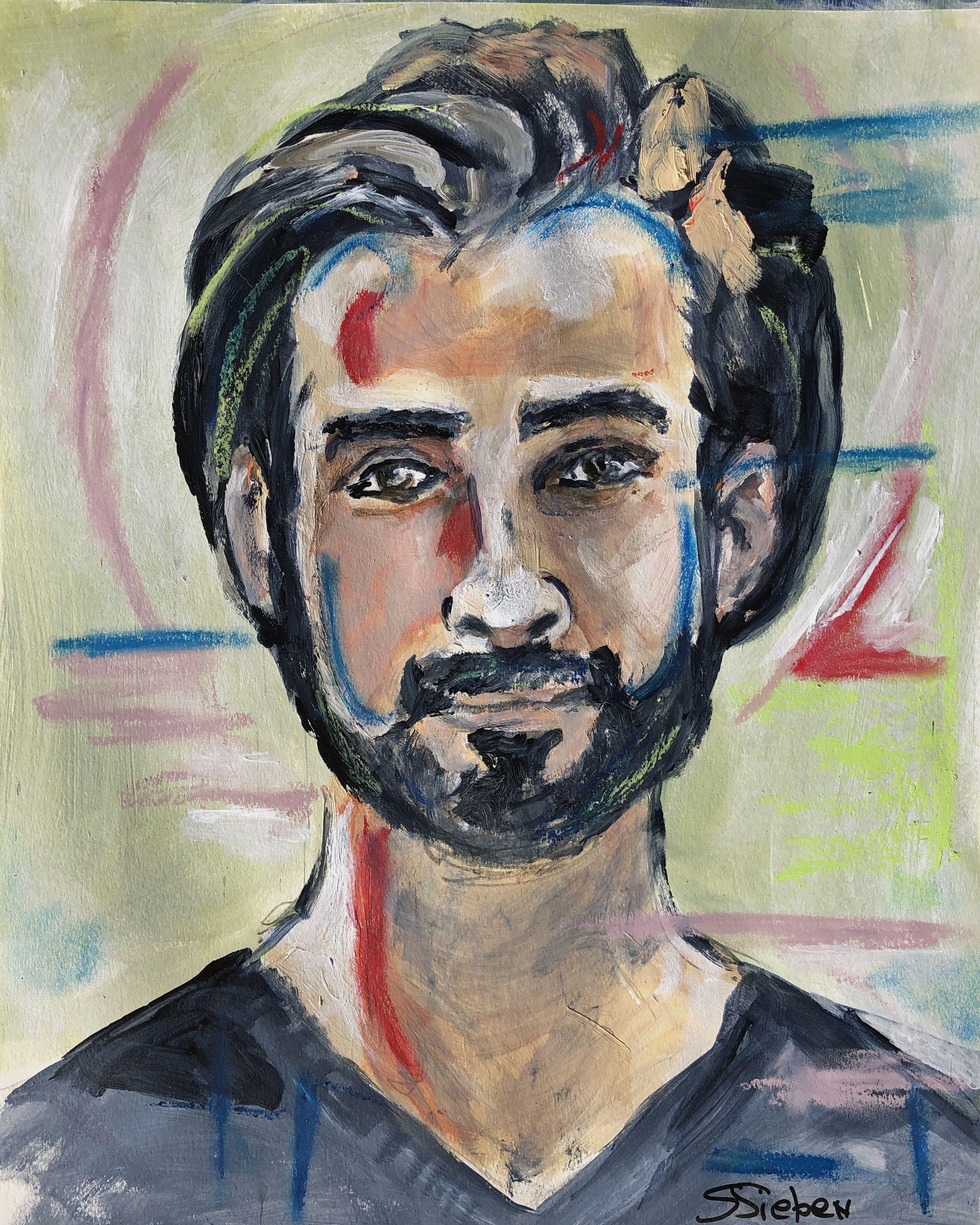 Sharon Sieben - About The Guys-Ryan, Painting, Acrylic on Wood Panel ...