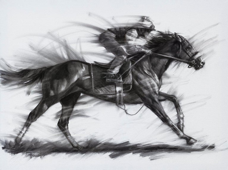 Shawn Faust - Shawn Faust, "Motorin", Black and White Equine Horse Race ...