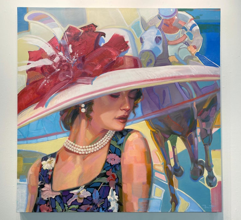 Shawn Faust - Shawn Faust, "Pearl Hat", Horse and Woman Mixed Media ...